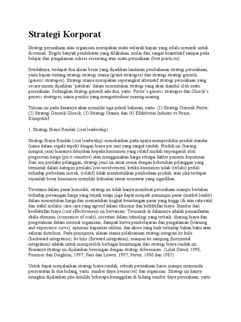 Strategi Korporat | PDF