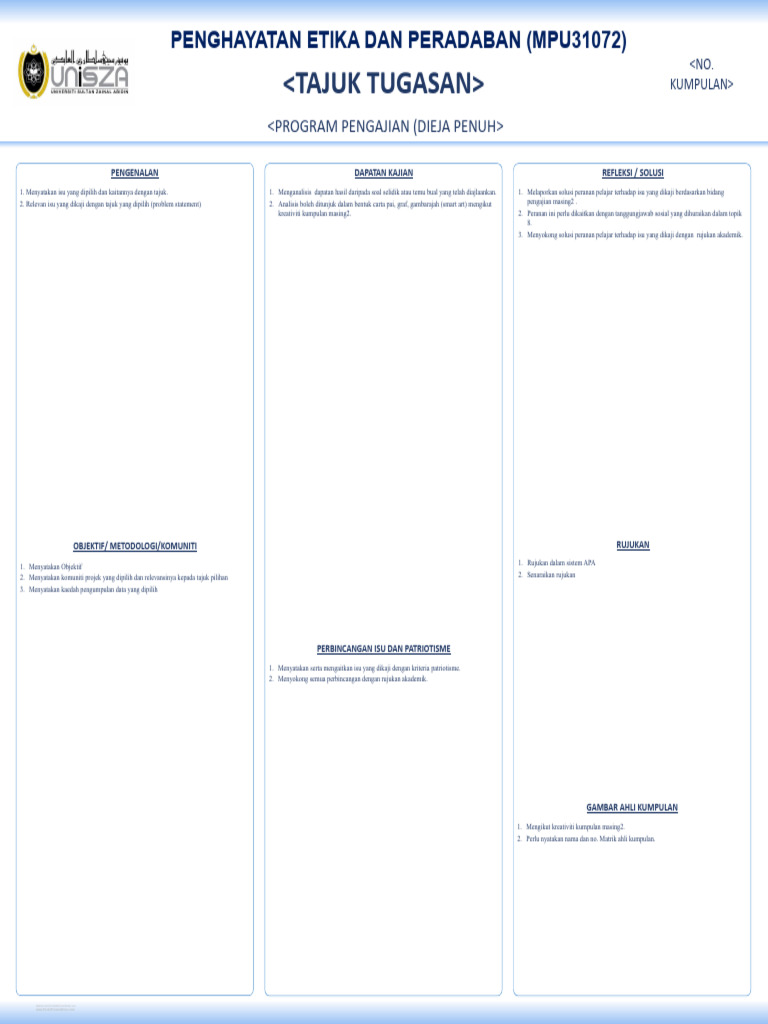 Template Poster CBL Penghayatan Etika Dan Peradaban | PDF