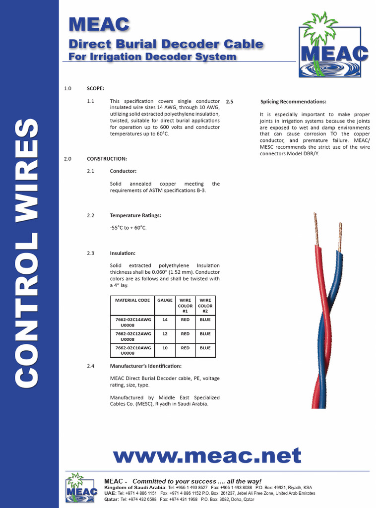 Mesc Decoder Cable | PDF | Electrical Conductor | Insulator (Electricity)