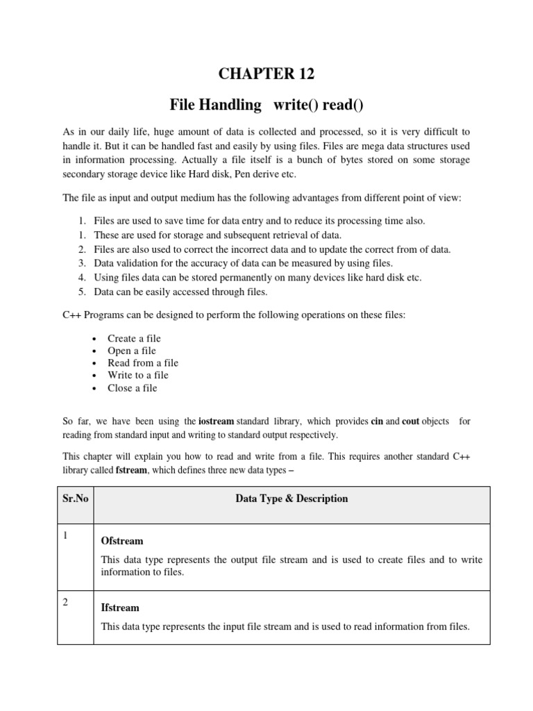 CHAPTER 12(File Handling) | PDF CHAPTER 12(File Handling) | PDF