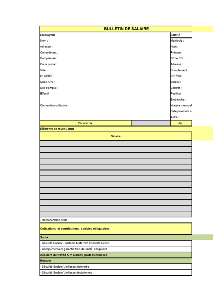 Modèl Bulletin de Paie | PDF