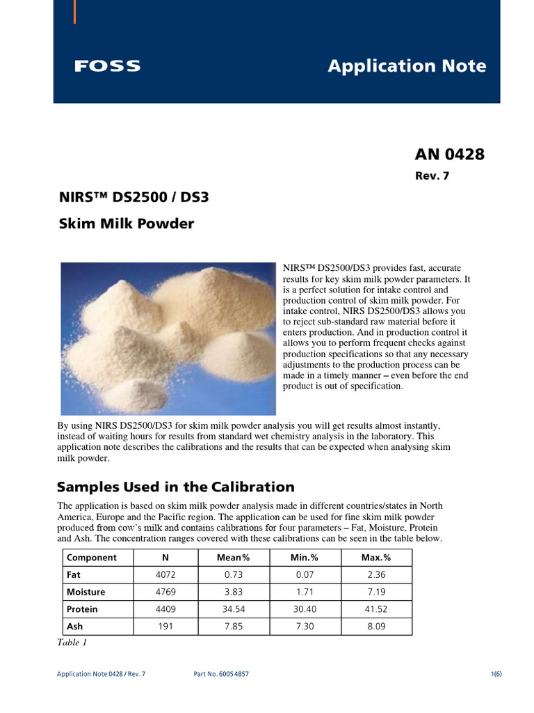 Table 1 | Download Free PDF | Powdered Milk | Milk