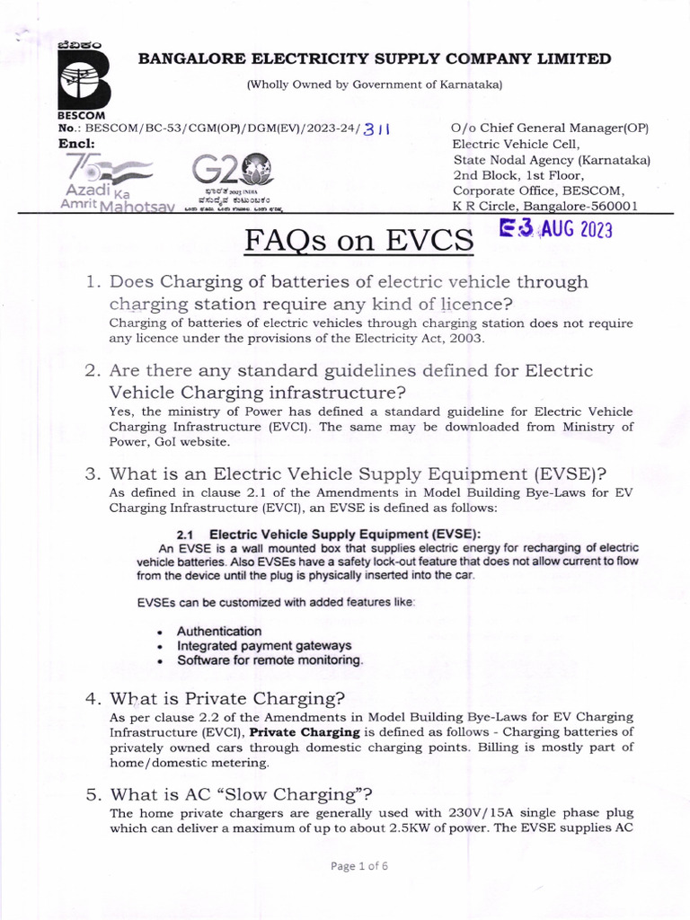 EV Charging Guidelines for Karnataka | PDF | Science & Mathematics ...