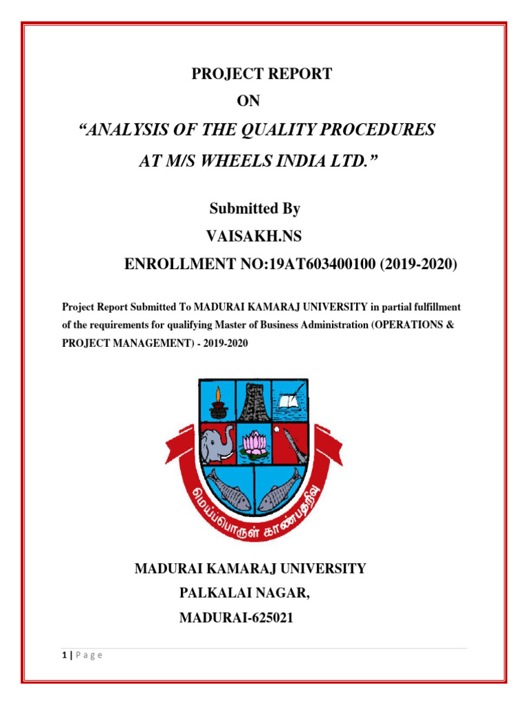 Mba Opam Project Report | PDF | Six Sigma | Quality (Business)