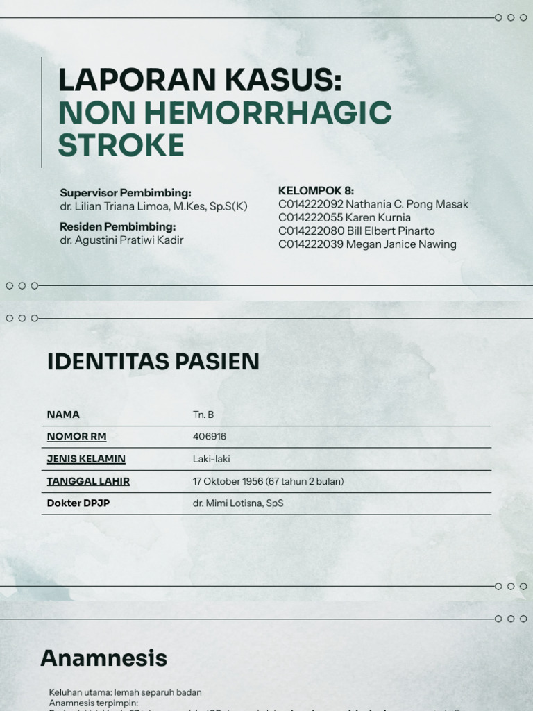 Laporan Kasus Stroke Non-Hemoragik | PDF