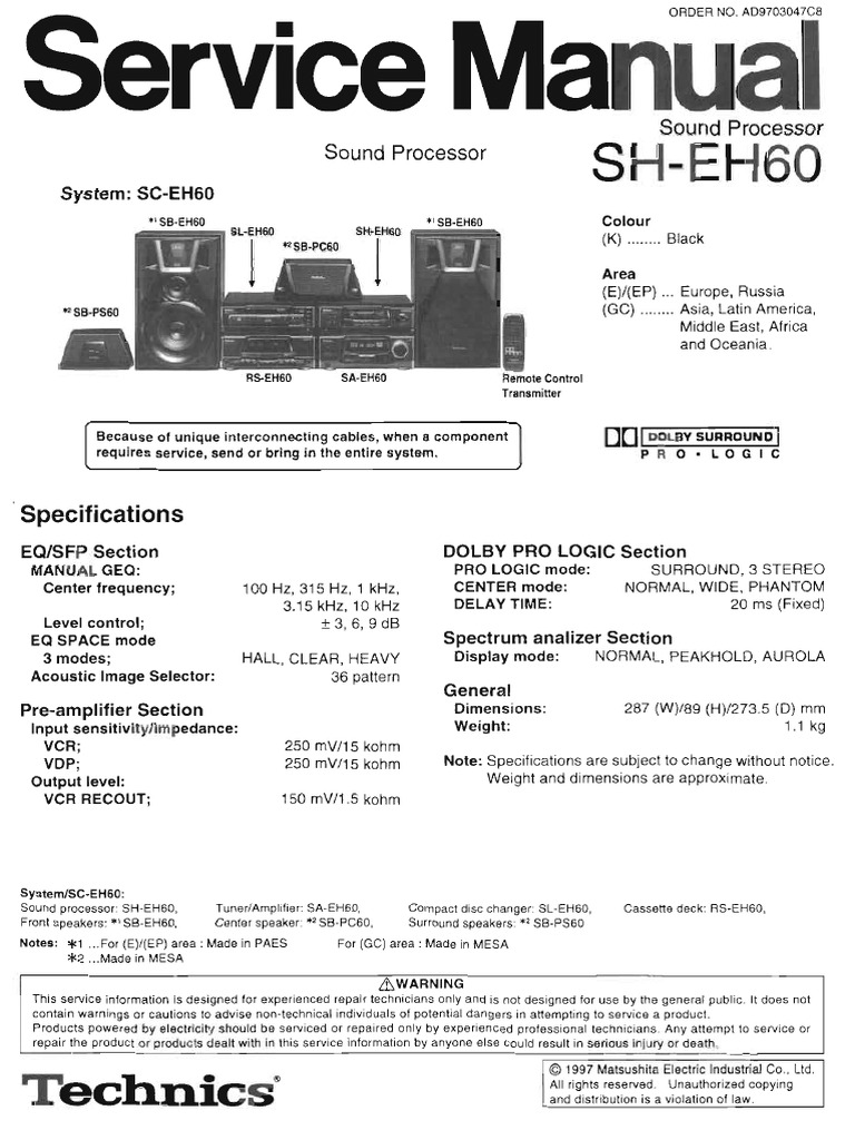 Technics SH Eh60 | PDF