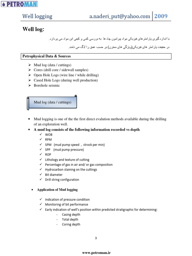 Well Log - Naderi | PDF