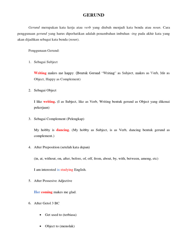 Gerund PDF | PDF