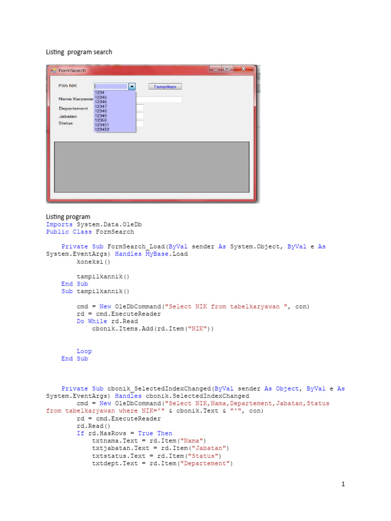 Listing Program Search | PDF