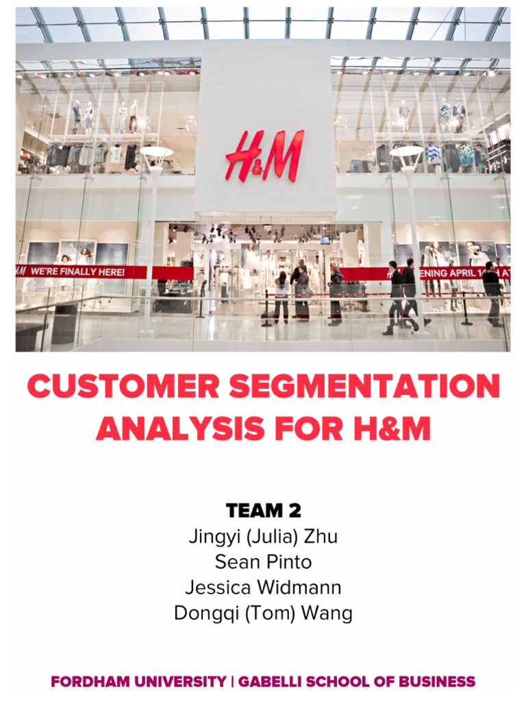 H&M Customer Segmentation Analysis | PDF | Retail | Cluster Analysis