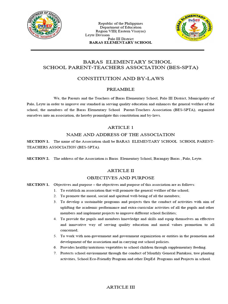SPTA by Laws 1 | Download Free PDF | Quorum | Vice President Of The ...