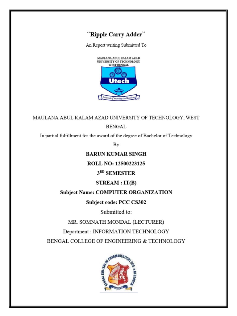 Adders | PDF | Science & Mathematics | Technology & Engineering