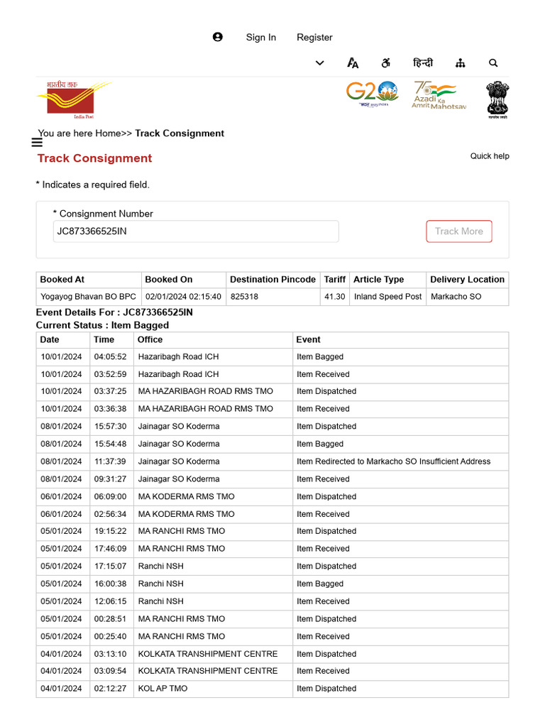 10.01.2024 - Post Tracking | PDF