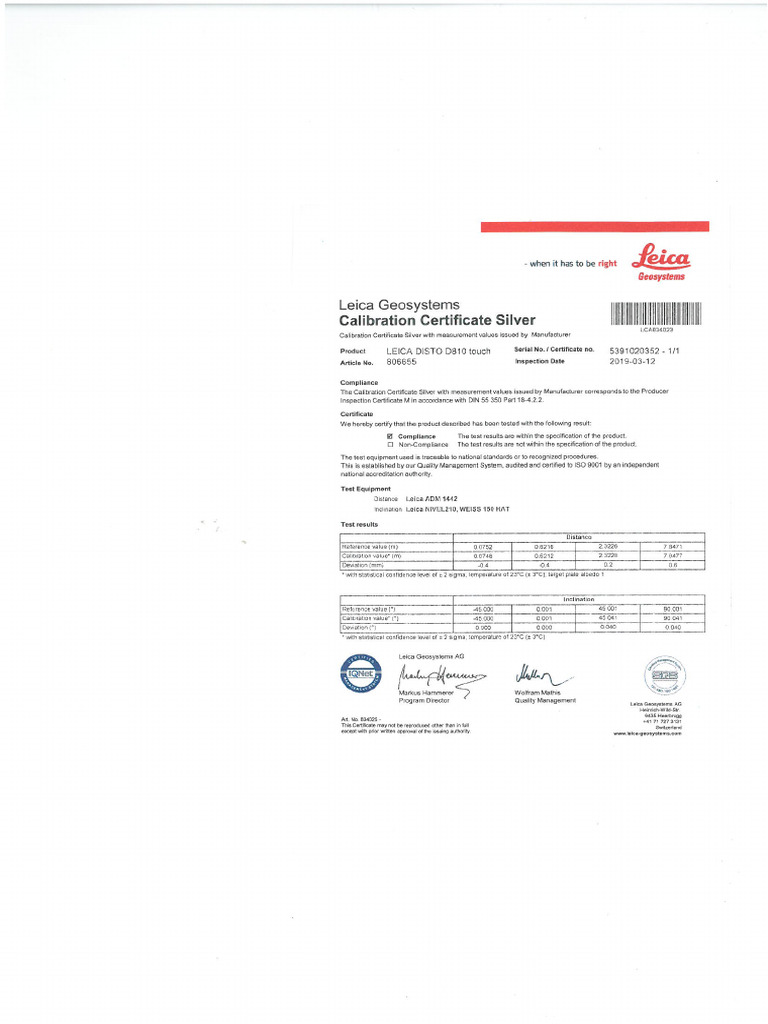 Certificat de Calibrare | PDF