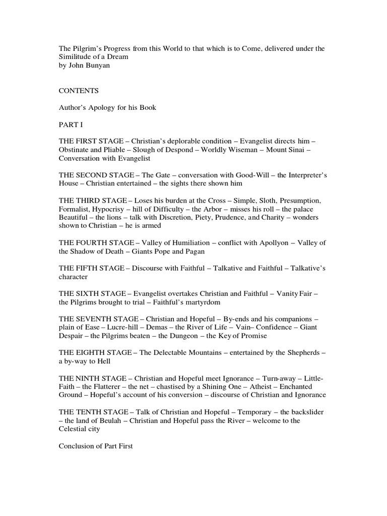 Pilgrims Progress | PDF | The Pilgrim's Progress | John Bunyan