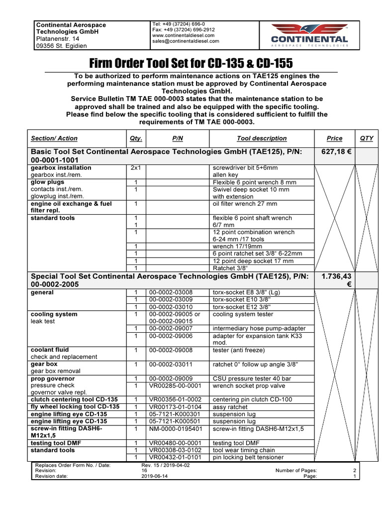 Contınental Tool - Order | PDF | Manufactured Goods | Mechanical ...