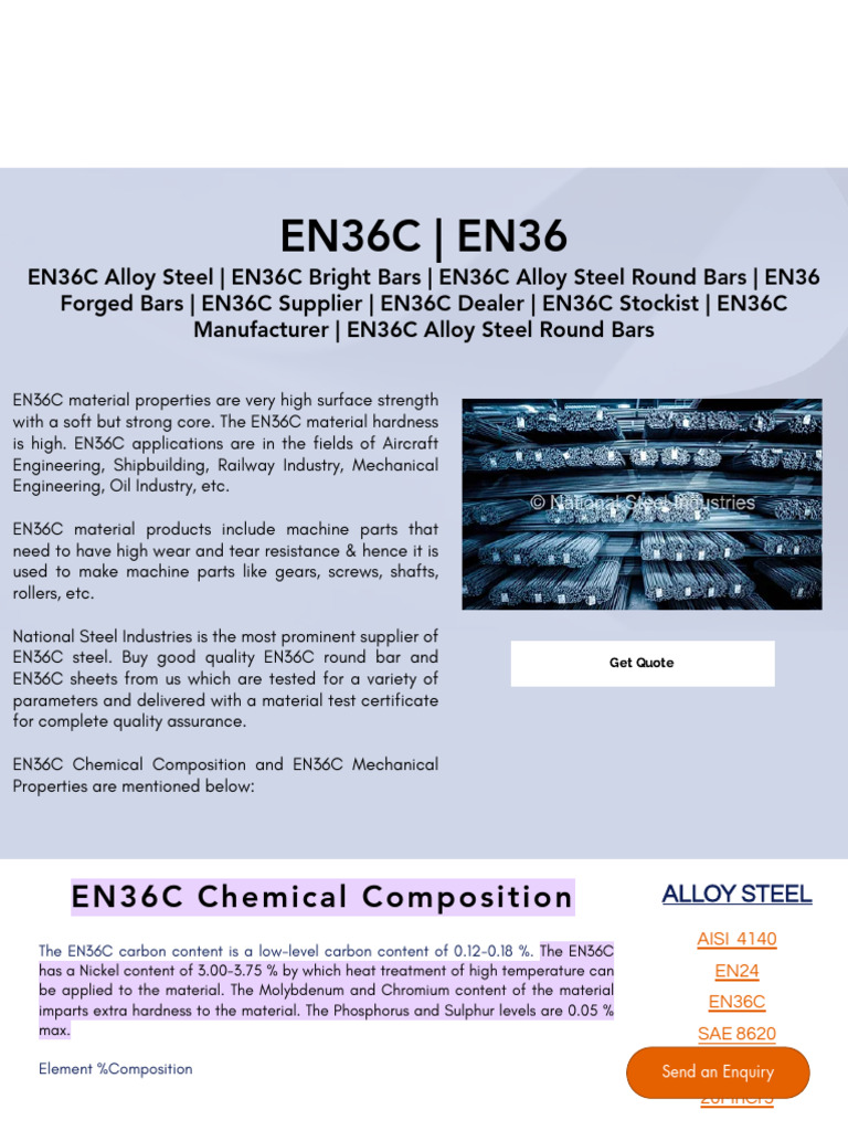 EN36C | PDF | Steel | Heat Treating