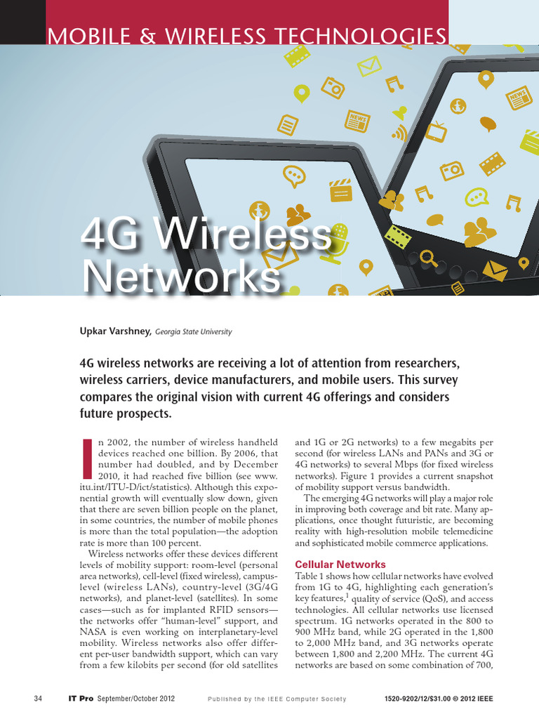 A. 4G Wireless Networks | PDF