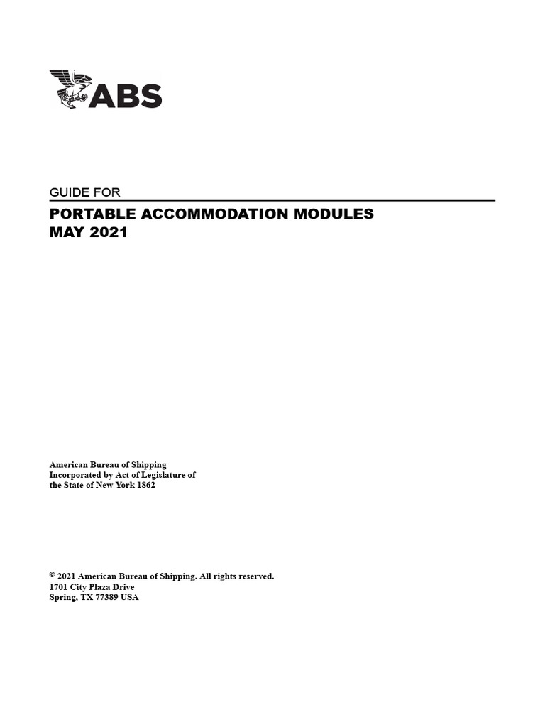 ABS - Portable Accommodation Modules | PDF