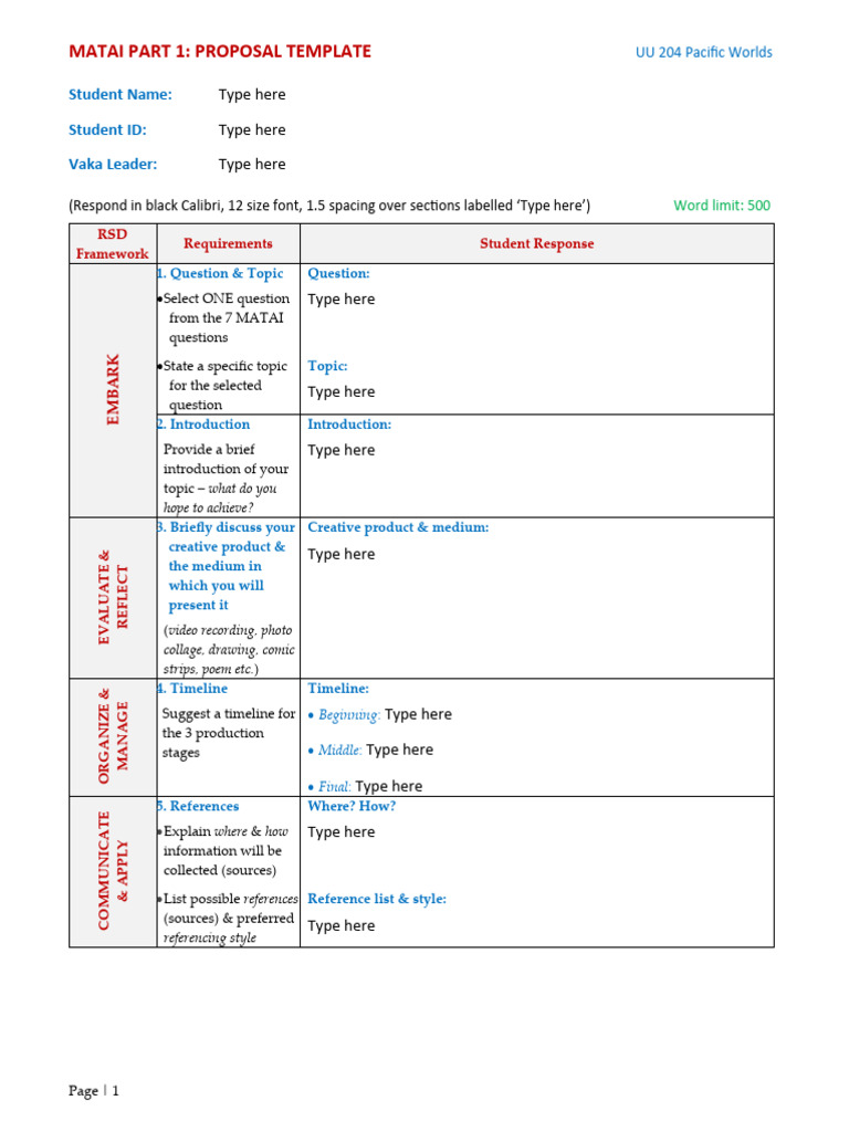 Matai Proposal Template | PDF
