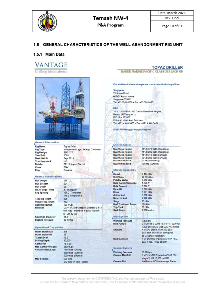 Temsah NW-4 Well Abandonment Program | PDF | Equipment | Gas Technologies