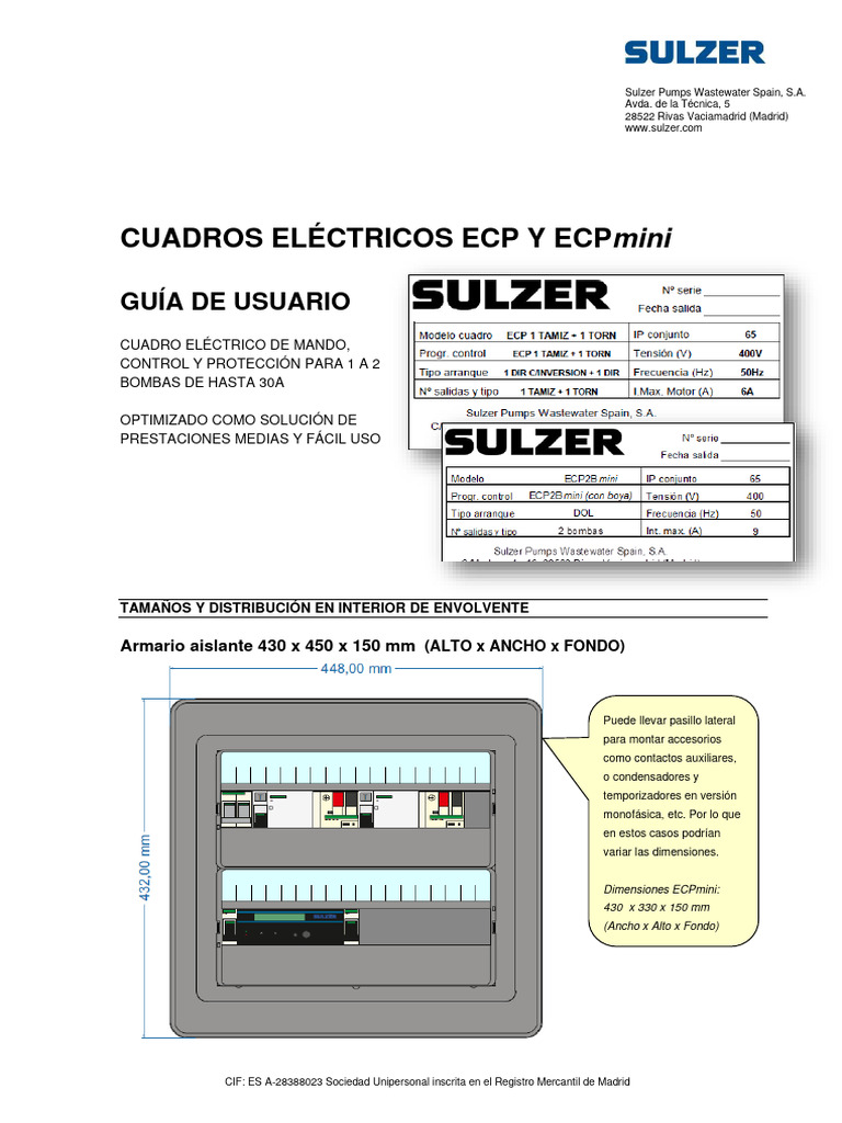 Ecp Control Panel User Guide Es | PDF | Sensor | Motores