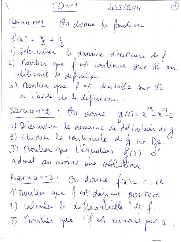 TD Calcul Diff & Geom | PDF