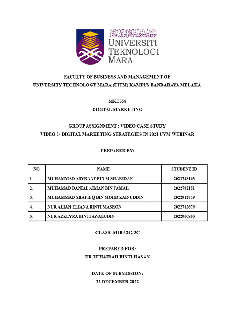 Mkt558 Case Study Group Assignment | PDF