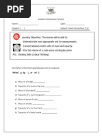 Grade 3 Measuring Mass Worksheet | PDF