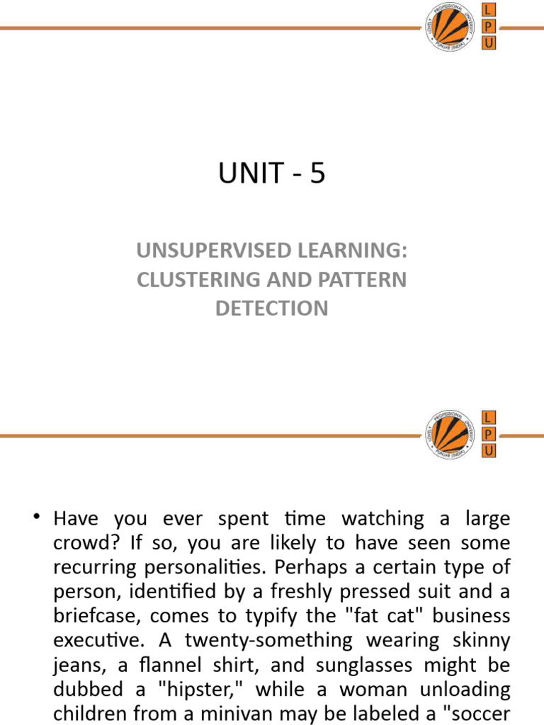 Clustering And Pattern Recognition Unit 5 Pdf
