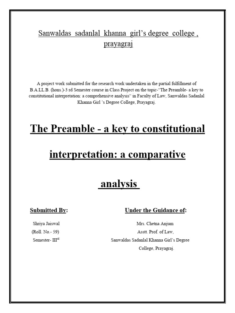 Shriya Jaiswal (Constitutional Law) | PDF | Political Science | Justice