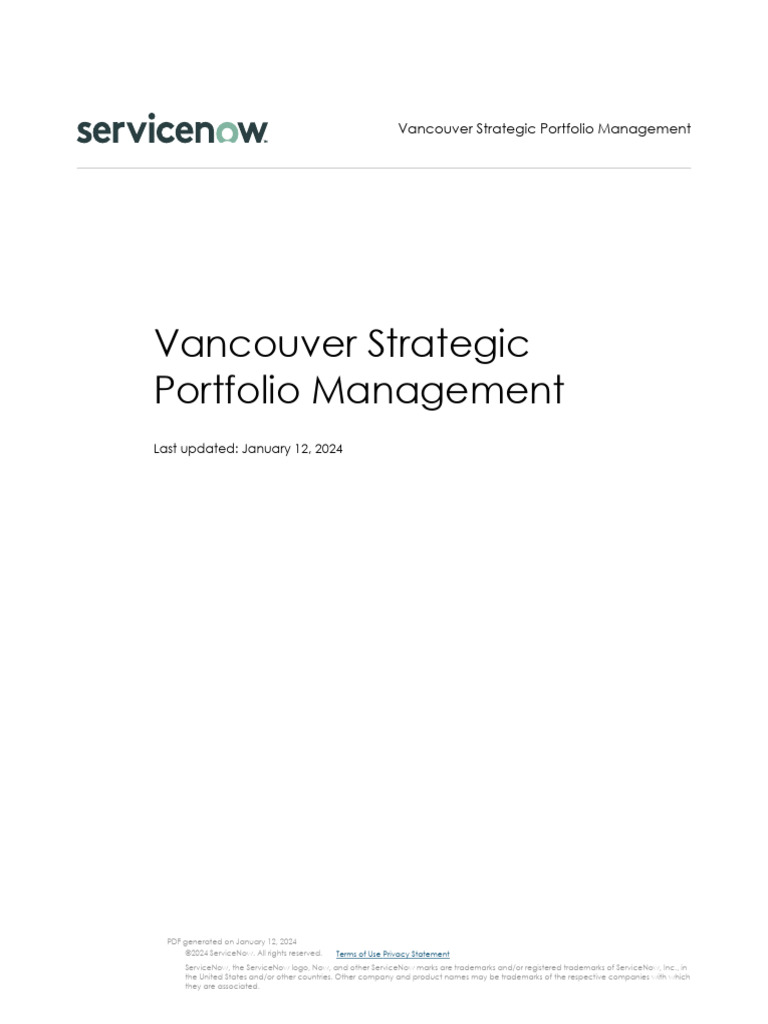 Vancouver Strategic Portfolio Management 1-12-2024 | PDF | Computing | Information Technology