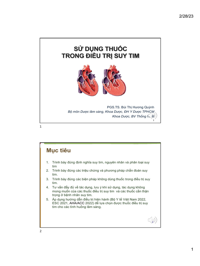 Suy Tim-GV Huong Quynh - ESC 21-ByT 22 | PDF