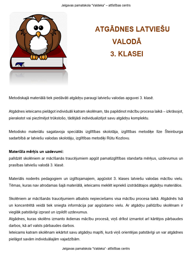 Atgadnes Latviesu Valoda 3kl | PDF