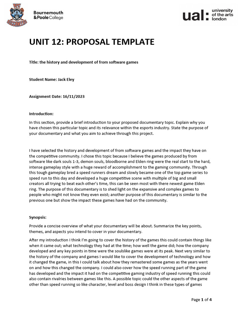 unit 12 yr2 proposal template jack eley | PDF | Methodology