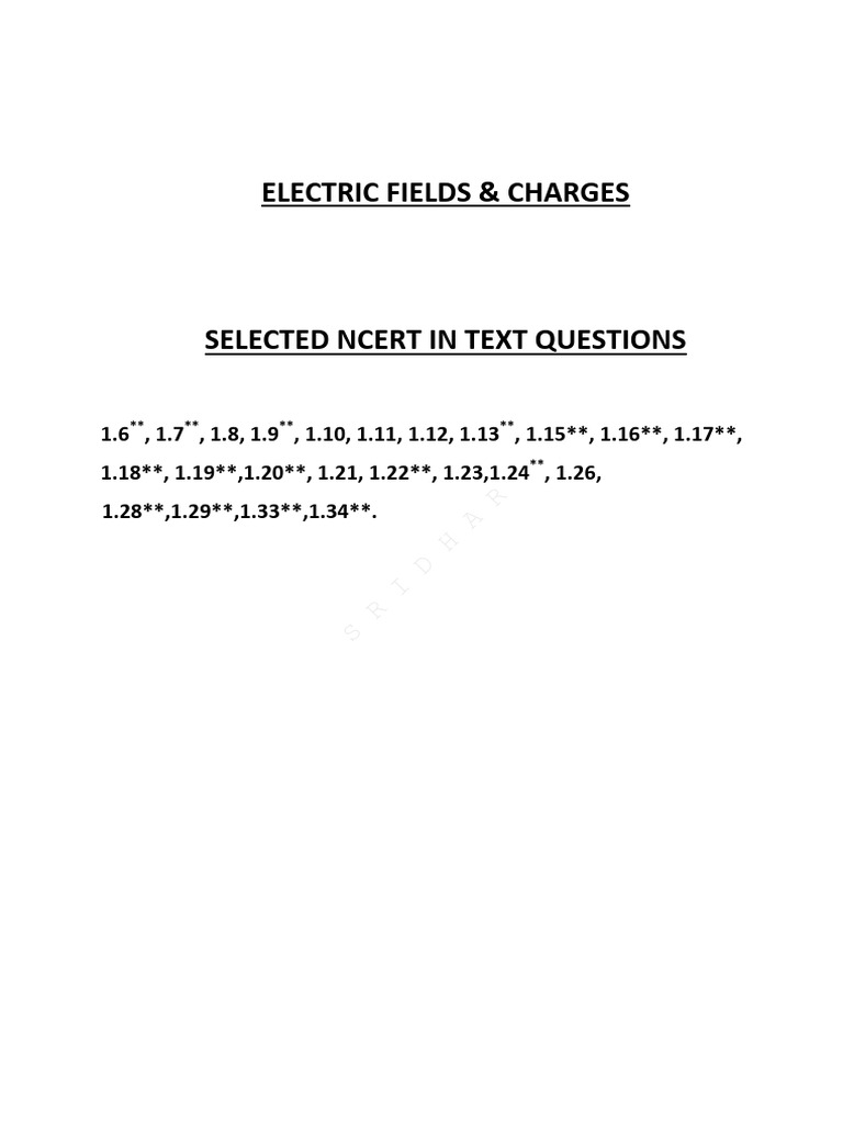 Electric Charges & Fields | PDF