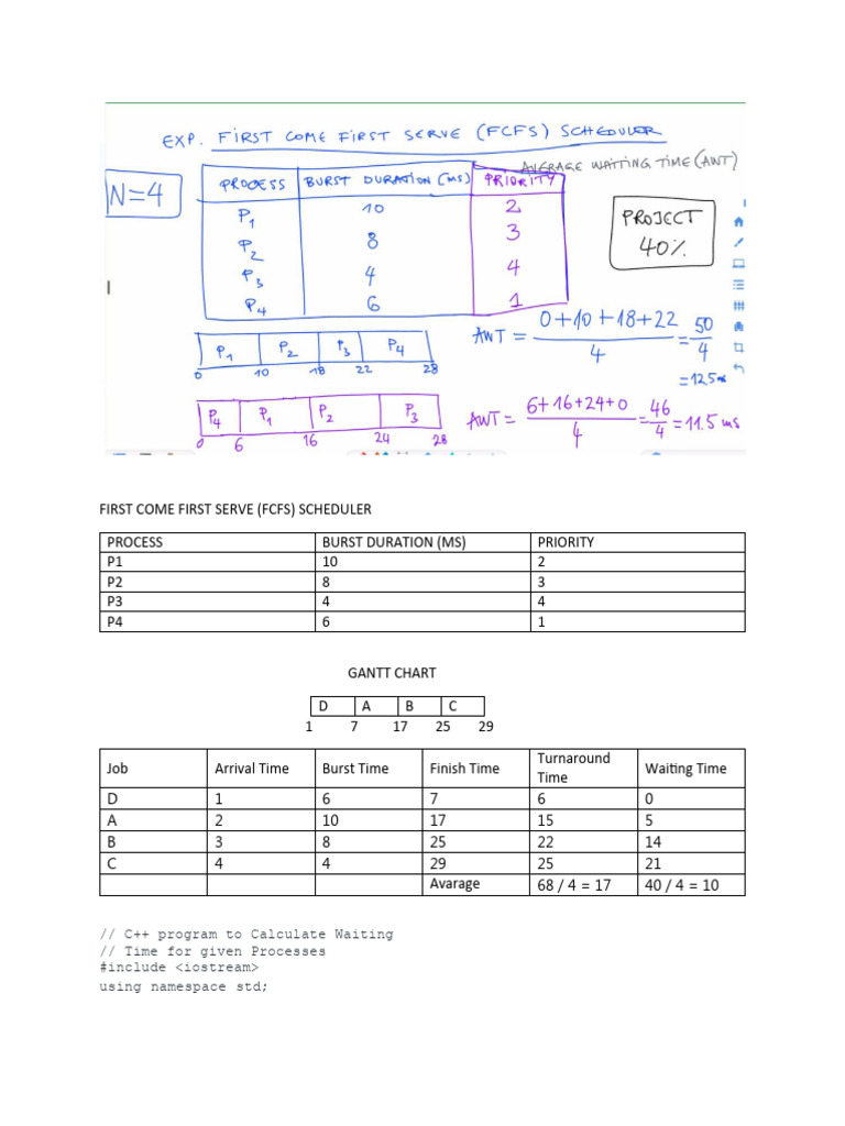 First Come First Serve | Download Free PDF | Systems Engineering | Computer Science
