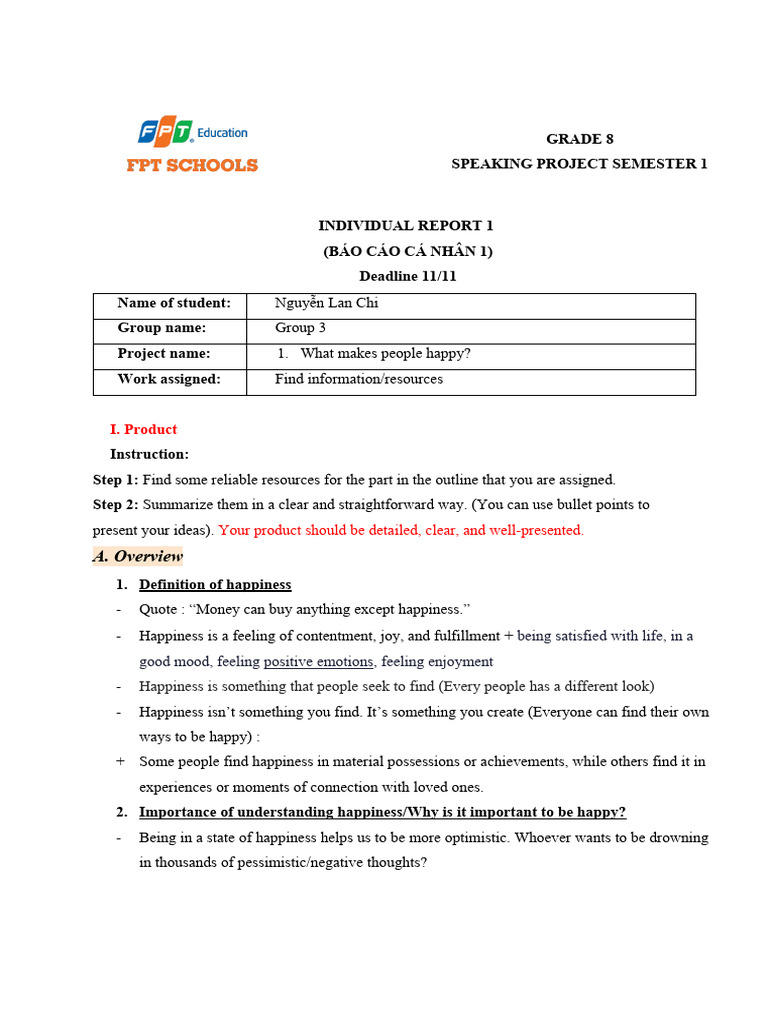 Individual Report | PDF | Happiness | Passion (Emotion)