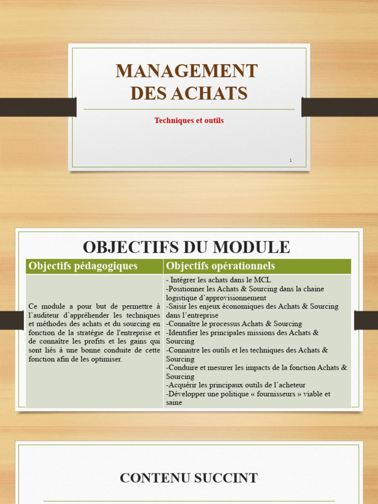 Management Des Achats: Techniques Et Outils | PDF
