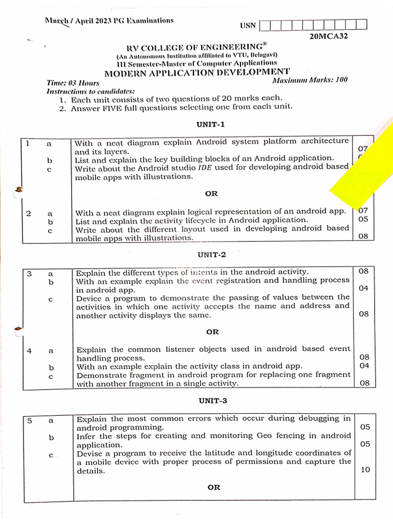 MAD Question Paper | PDF