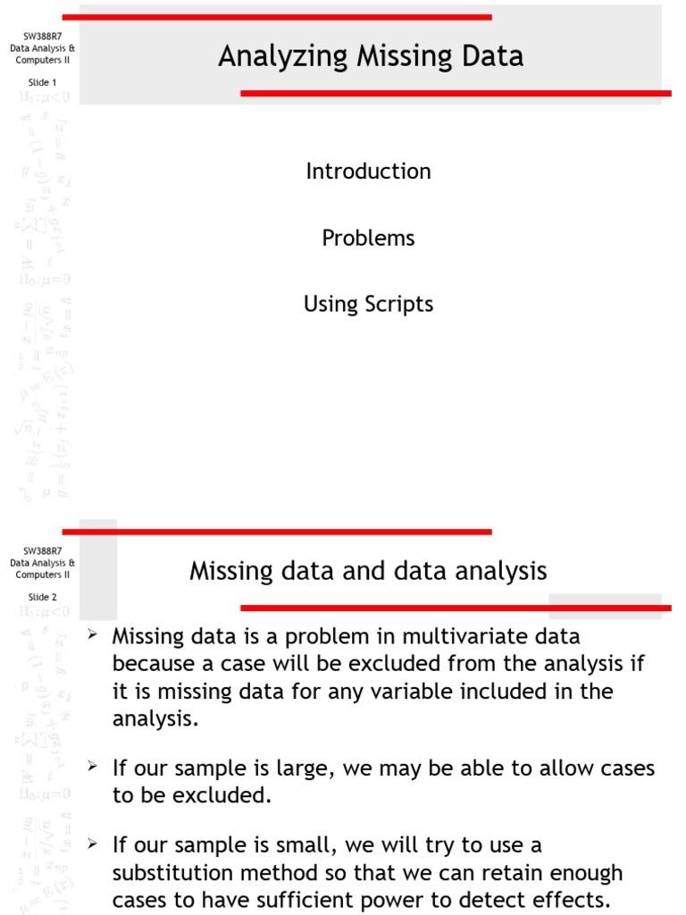 Analyzing Missing Data | PDF | Data Analysis | Spss