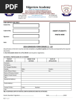 Grade 8 Application Form 2026 WHS | PDF