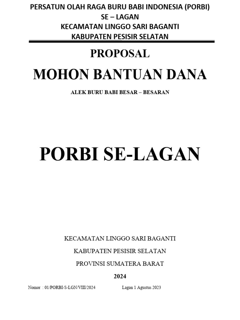 Proposal Bantuan Dana Buru Babi Lagan | PDF
