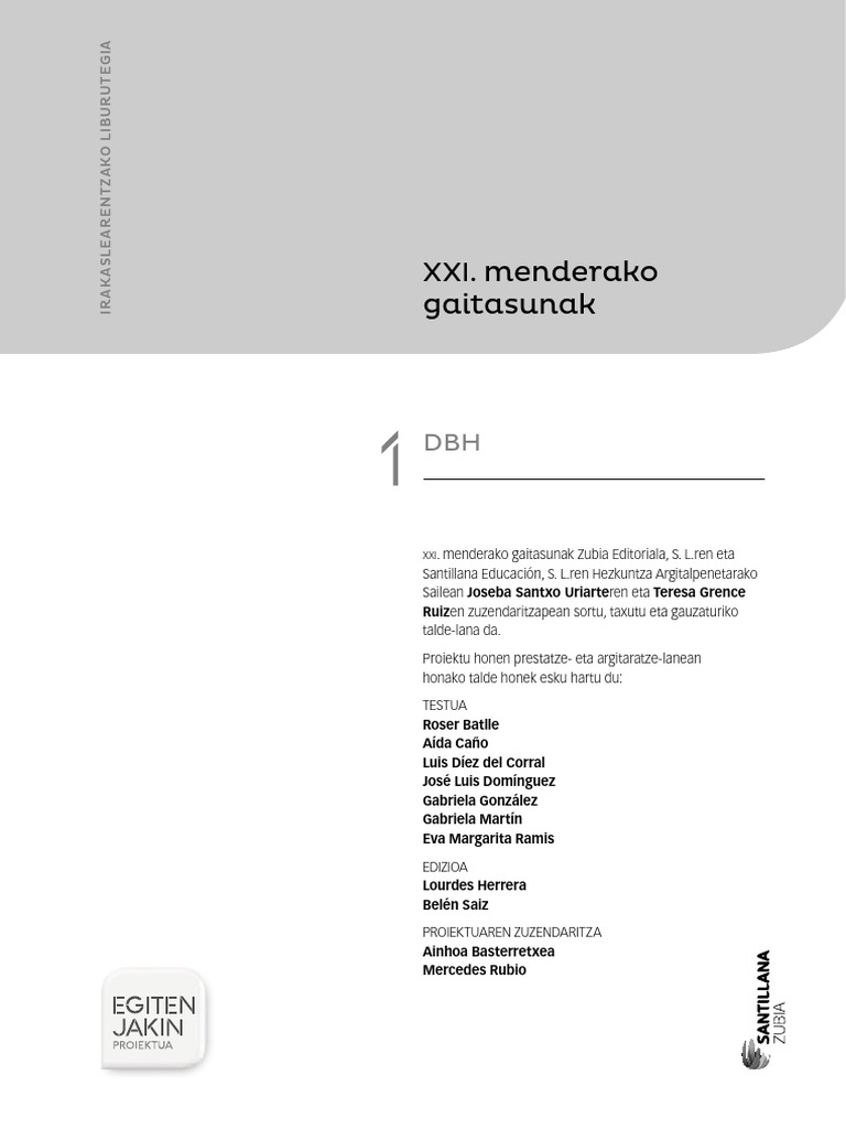 XXI. Menderako Gaitasunak DBH 1 | PDF