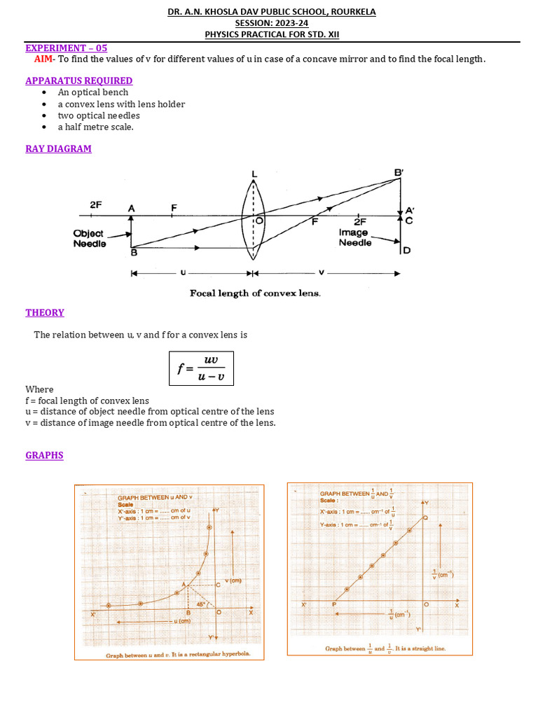 Concave Mirror Focal Length Experiment | PDF