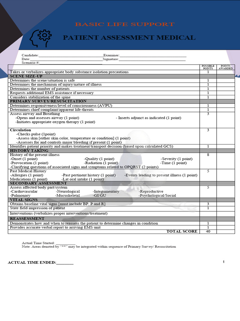 BLS-Checklist-MEDICAL | PDF | Human Diseases And Disorders | Clinical ...