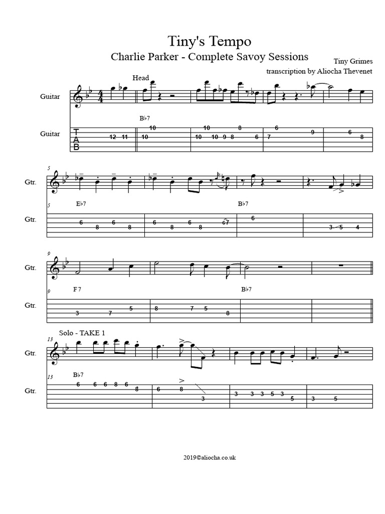 Tinys Tempo - Tiny Grimes | PDF
