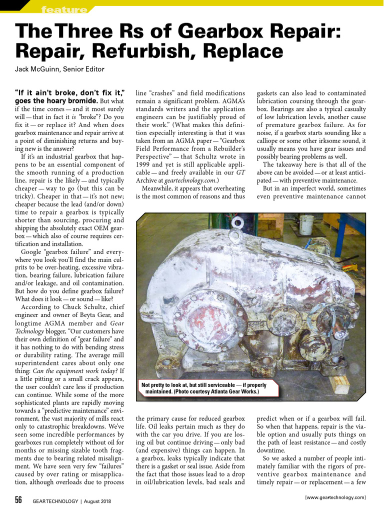 Industrial Gearbox Repair Guide | PDF | Business | Computers