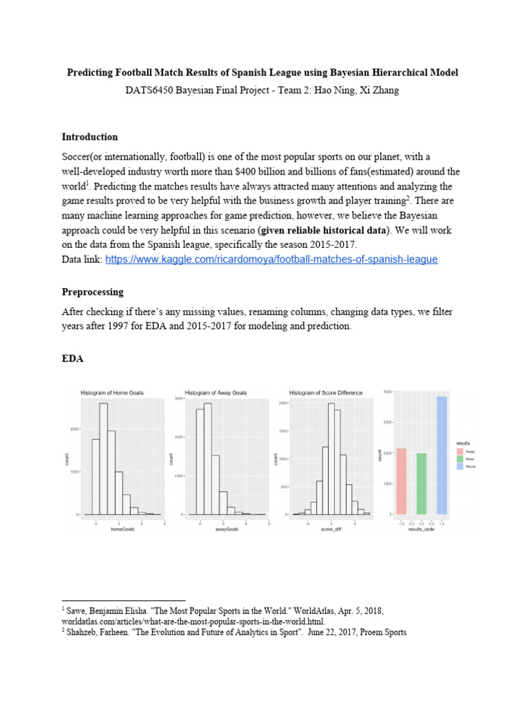 6450 Bayesian Final Project Report - Team 2 | PDF | Prediction | Poisson Distribution