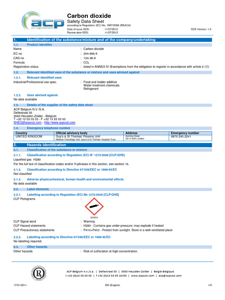 ACP 1013 CO2 en | PDF | Occupational Safety And Health | Safety